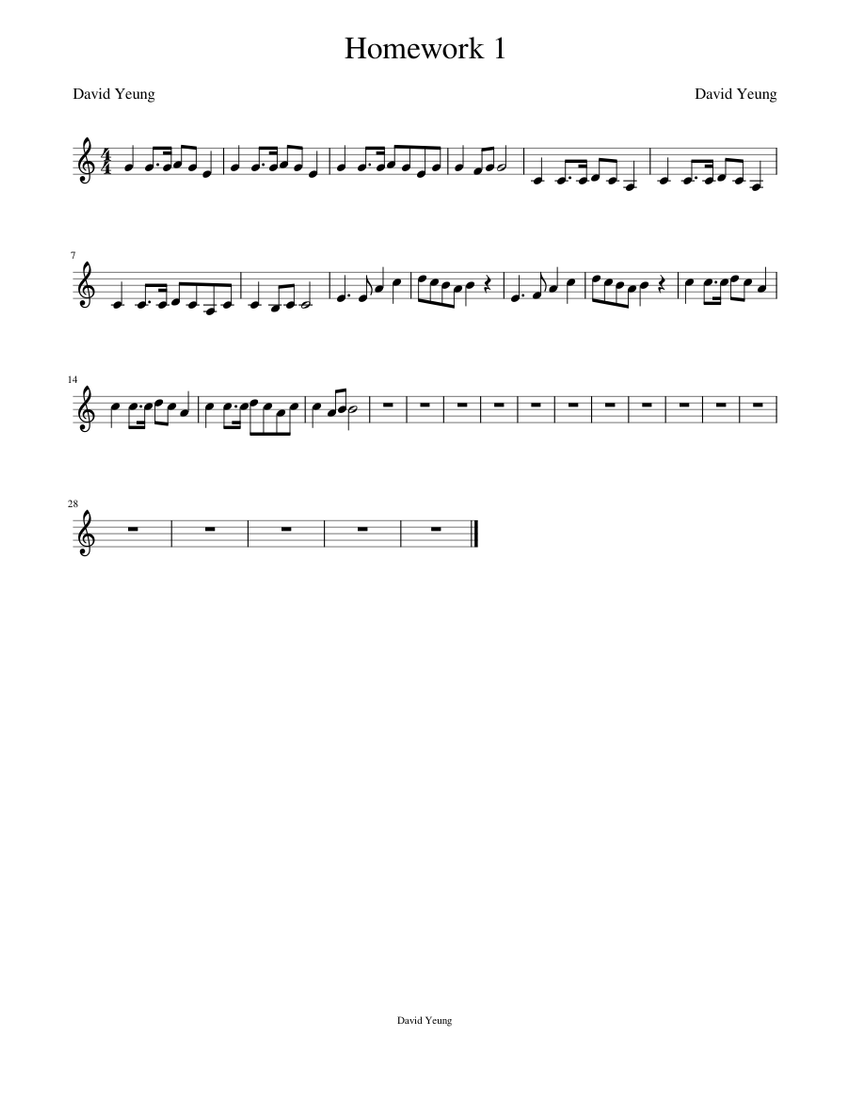 Homework 1 Sheet music for Violin (Solo) | Musescore.com