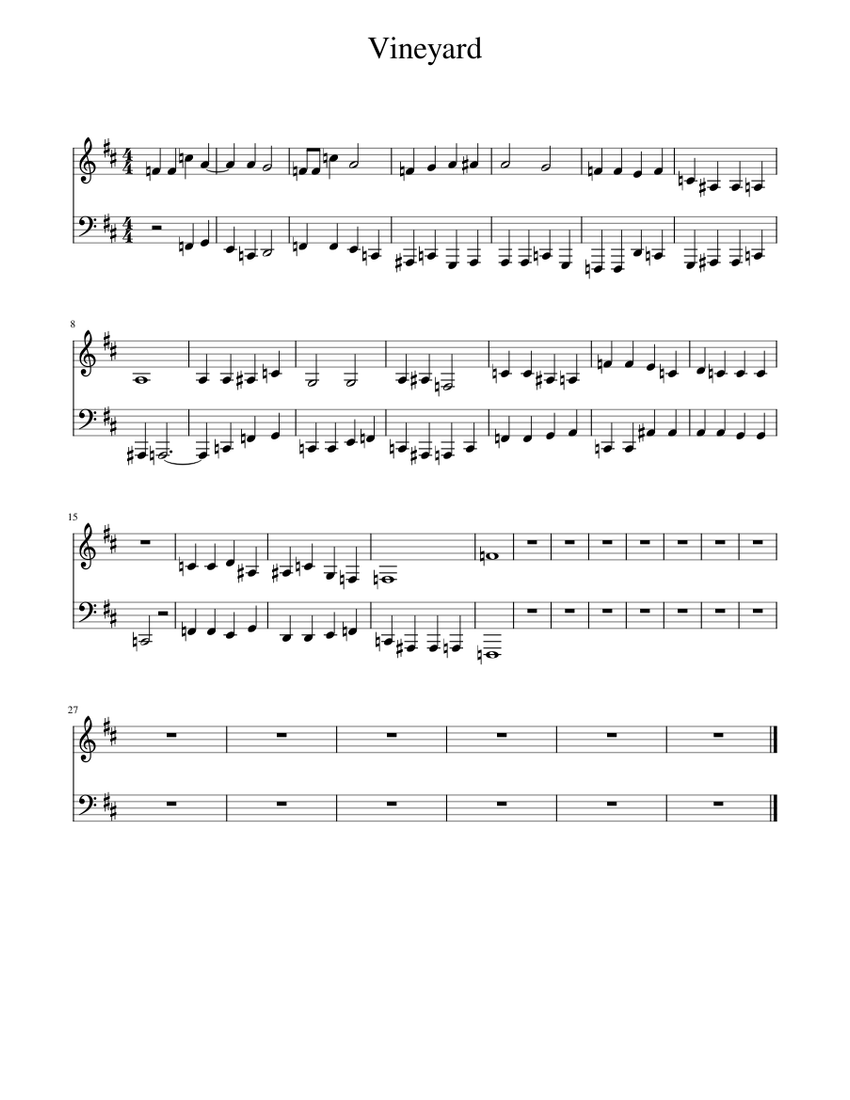 Vineyard Sheet music for Piano (Solo) | Musescore.com