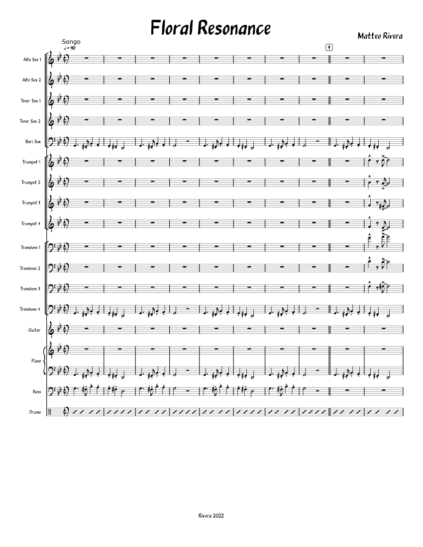 Floral Resonance Sheet music for Piano, Trombone, Saxophone alto ...