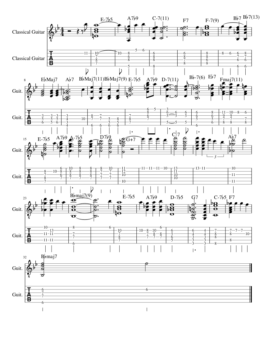 Stella by starlight Sheet music for Guitar (Mixed Duet) | Musescore.com