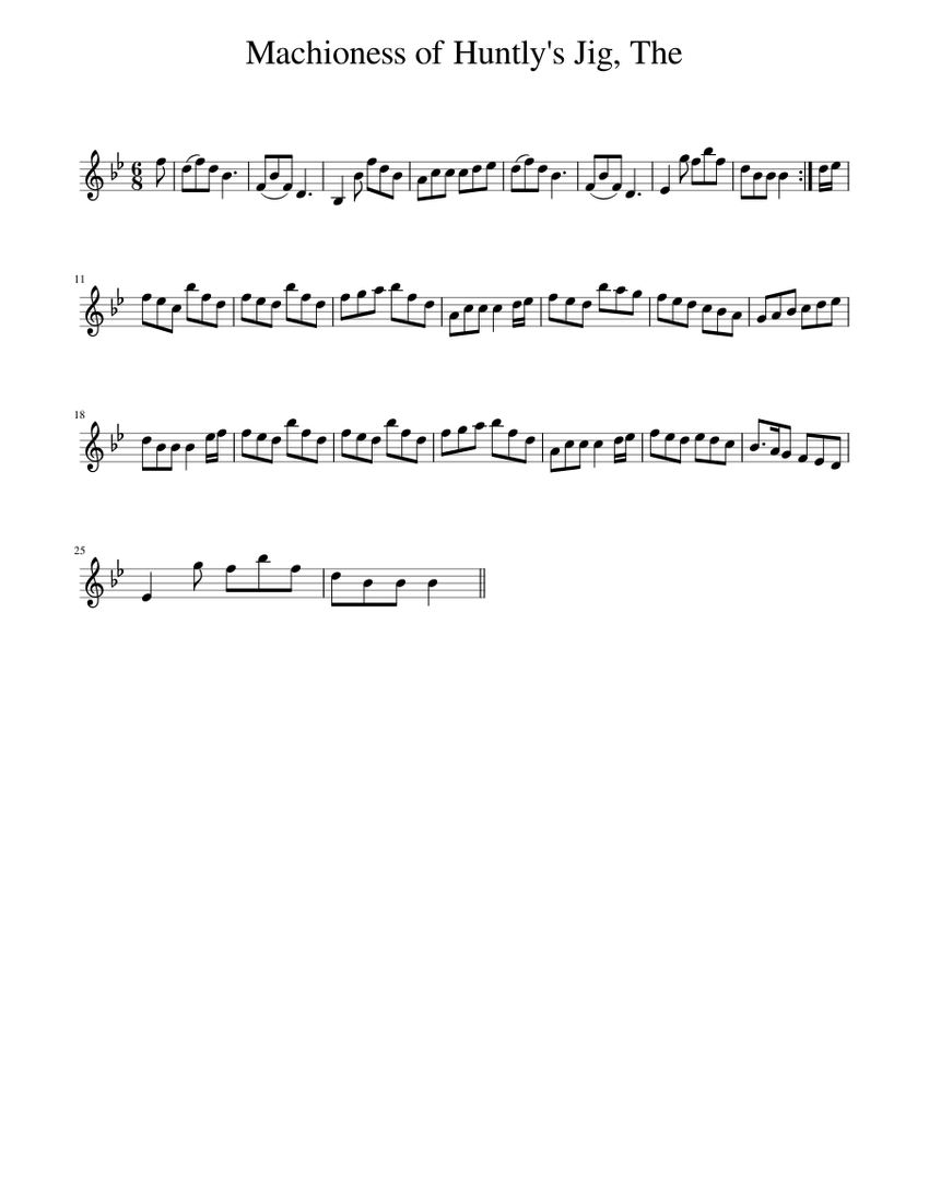 The Machioness of Huntly's Jig Sheet music for Piano (Solo) | Musescore.com