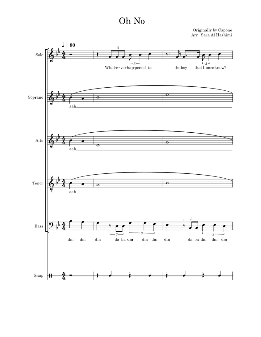 Oh No – Capone Sheet music for Soprano, Alto, Tenor, Bass voice & more ...