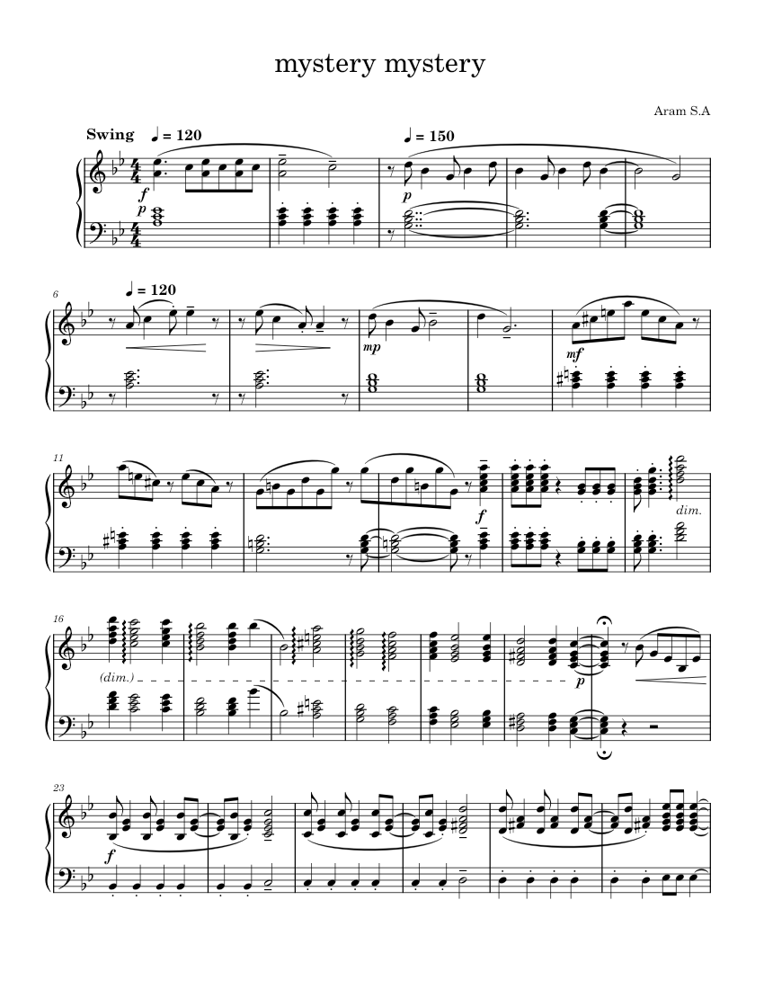 mystery mystery Sheet Music for Piano (Solo) | MuseScore.com