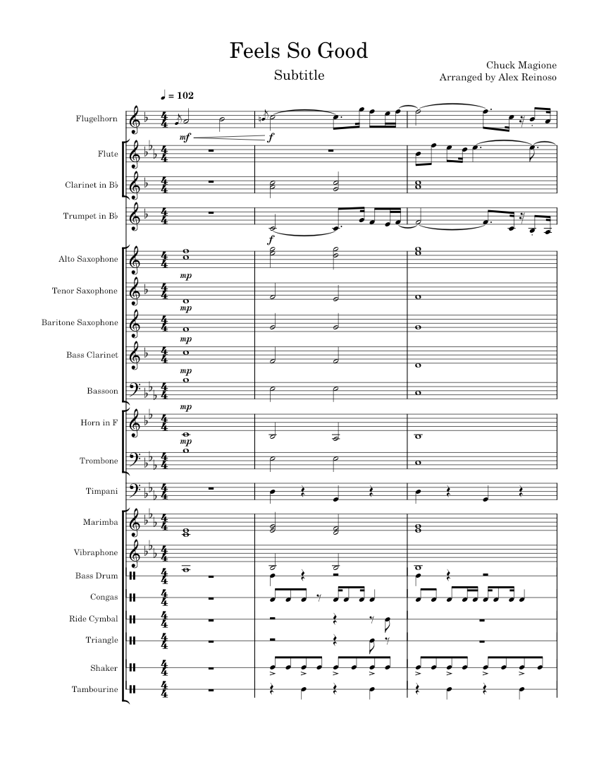 Feels so Good – Chuck Mangione Feels So Good Concert Band (Trumpet and Sax solos) VERY EARLY ...