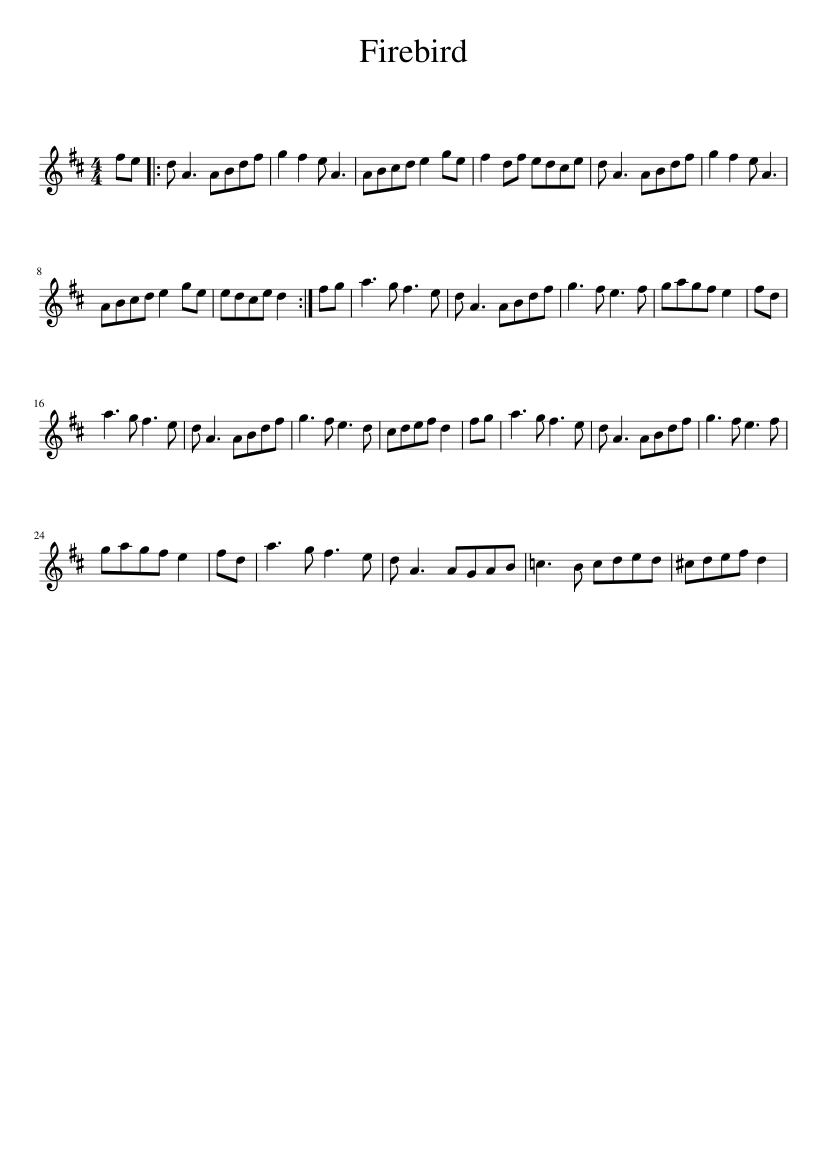 Firebird Sheet music for Piano (Solo) Easy | Musescore.com