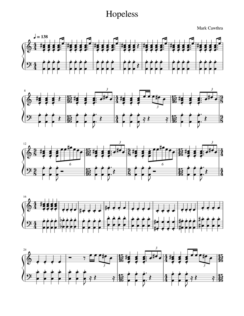 Hopeless Sheet music for Piano (Solo) | Musescore.com