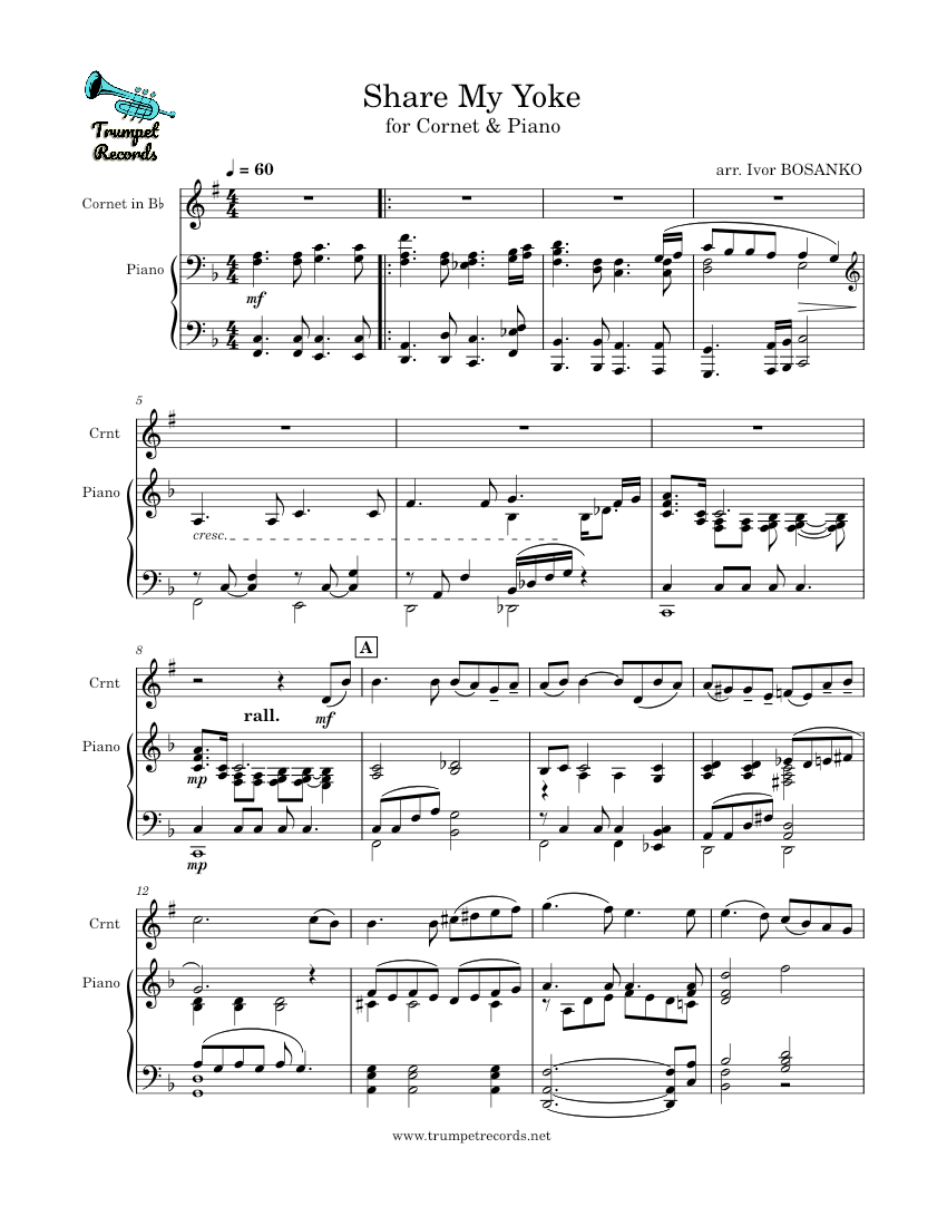 Share my Yoke – Joy Webb for Cornet/Trumpet and Piano Accompaniment PDF ...