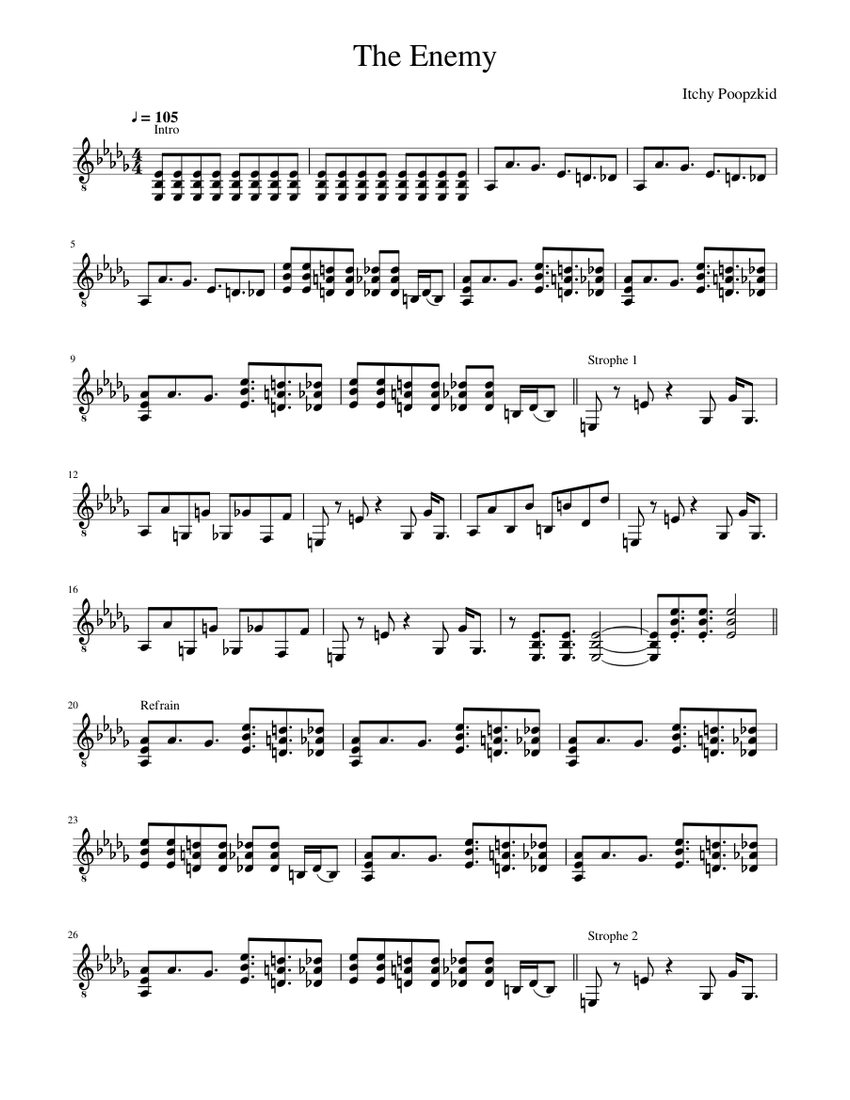The Enemy Sheet music for Piano (Solo) Easy | Musescore.com
