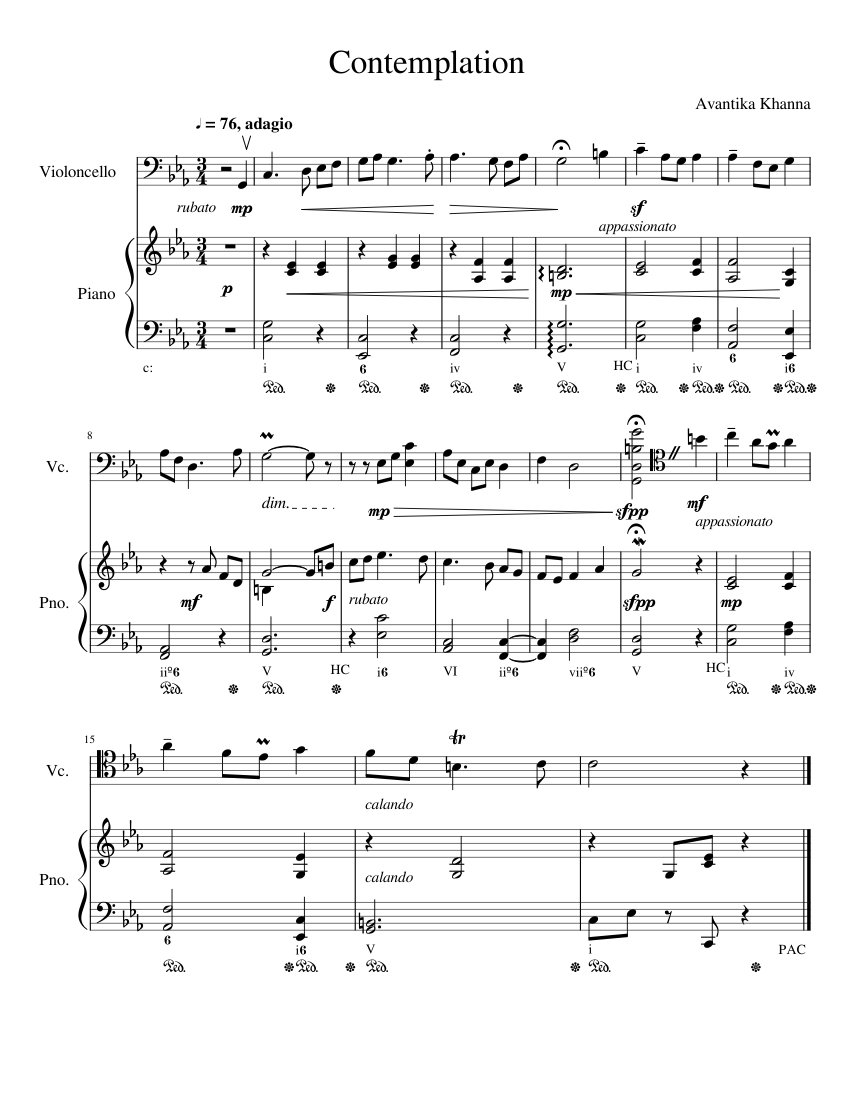 Contemplation - piano tutorial