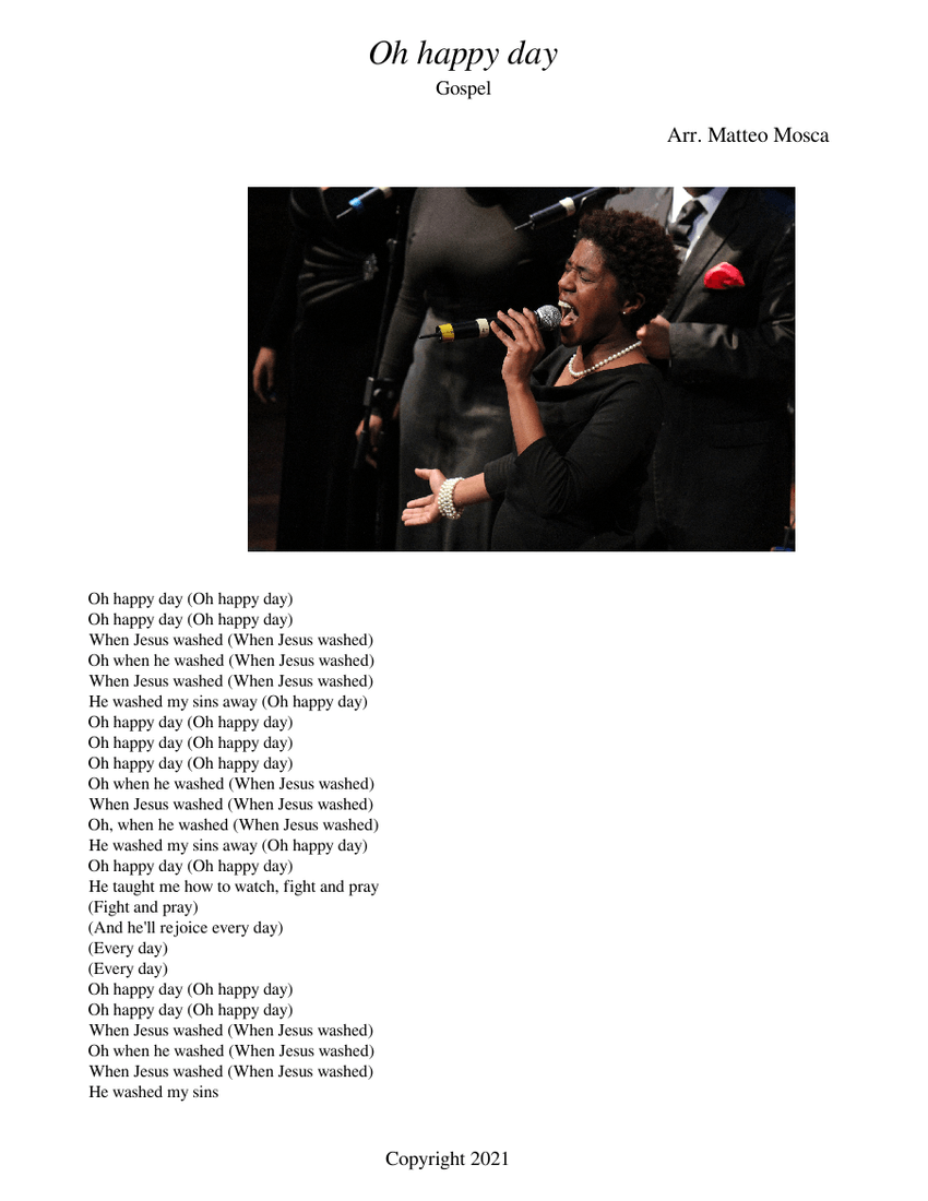 Oh_happy_day Sheet music for Piano, Organ, Flute, Guitar & more ...