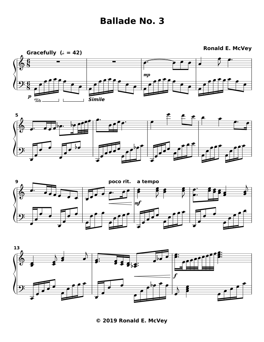 Ballade No. 3 Sheet music for Piano (Solo) | Musescore.com