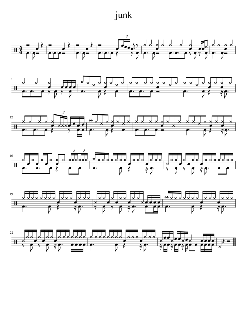 junk Sheet music for Drum group (Solo) | Musescore.com
