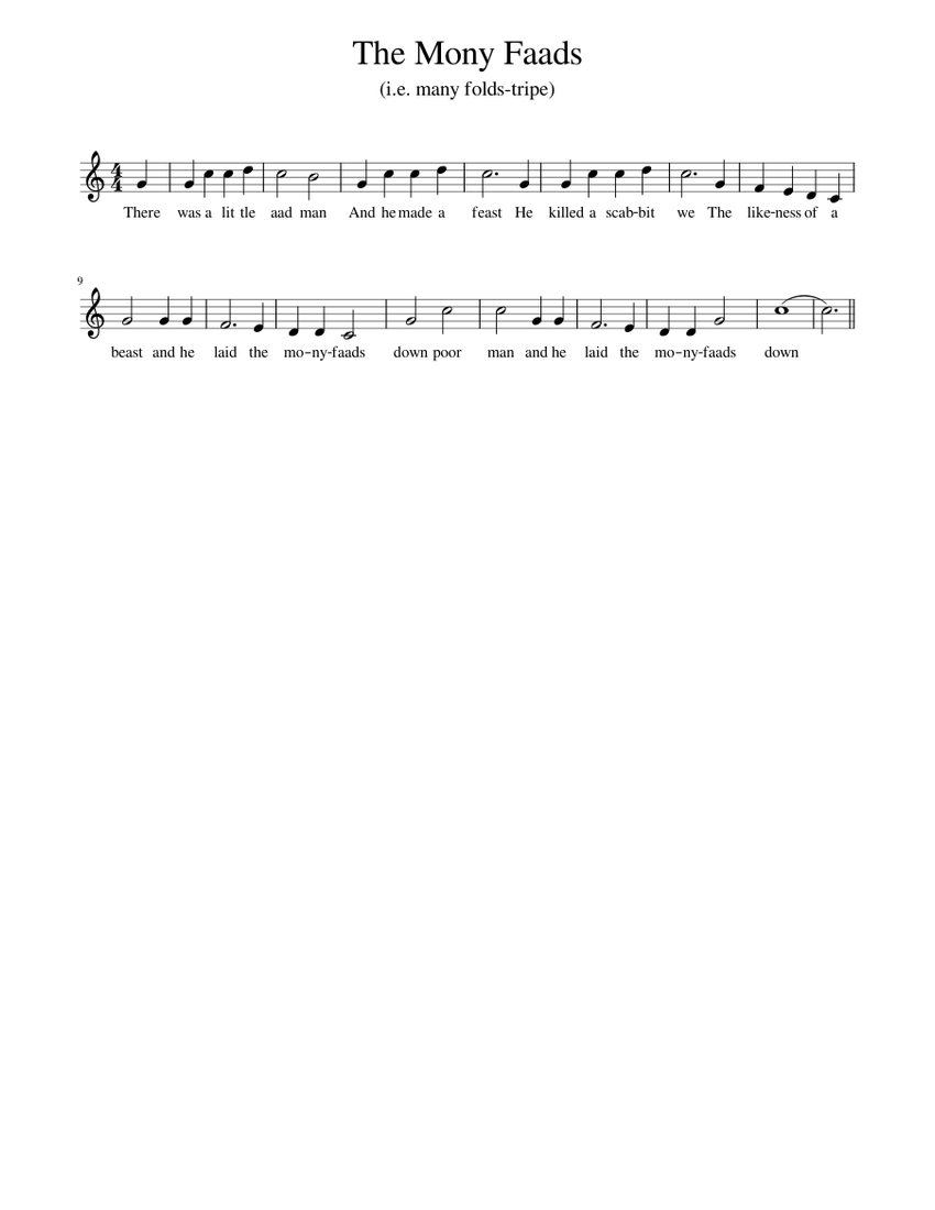 The Mony Faads Sheet music for Piano (Solo) | Musescore.com