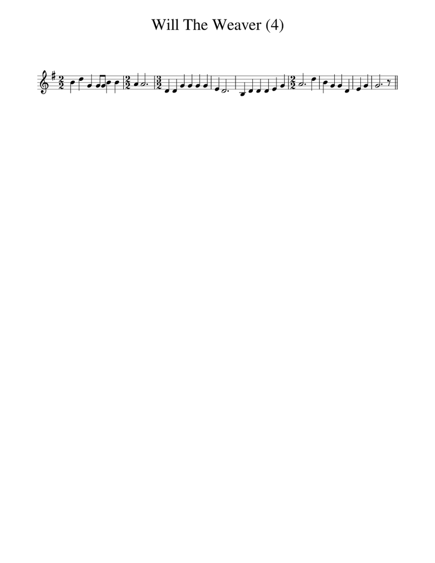 Will The Weaver (4) Sheet music for Piano (Solo) Easy | Musescore.com