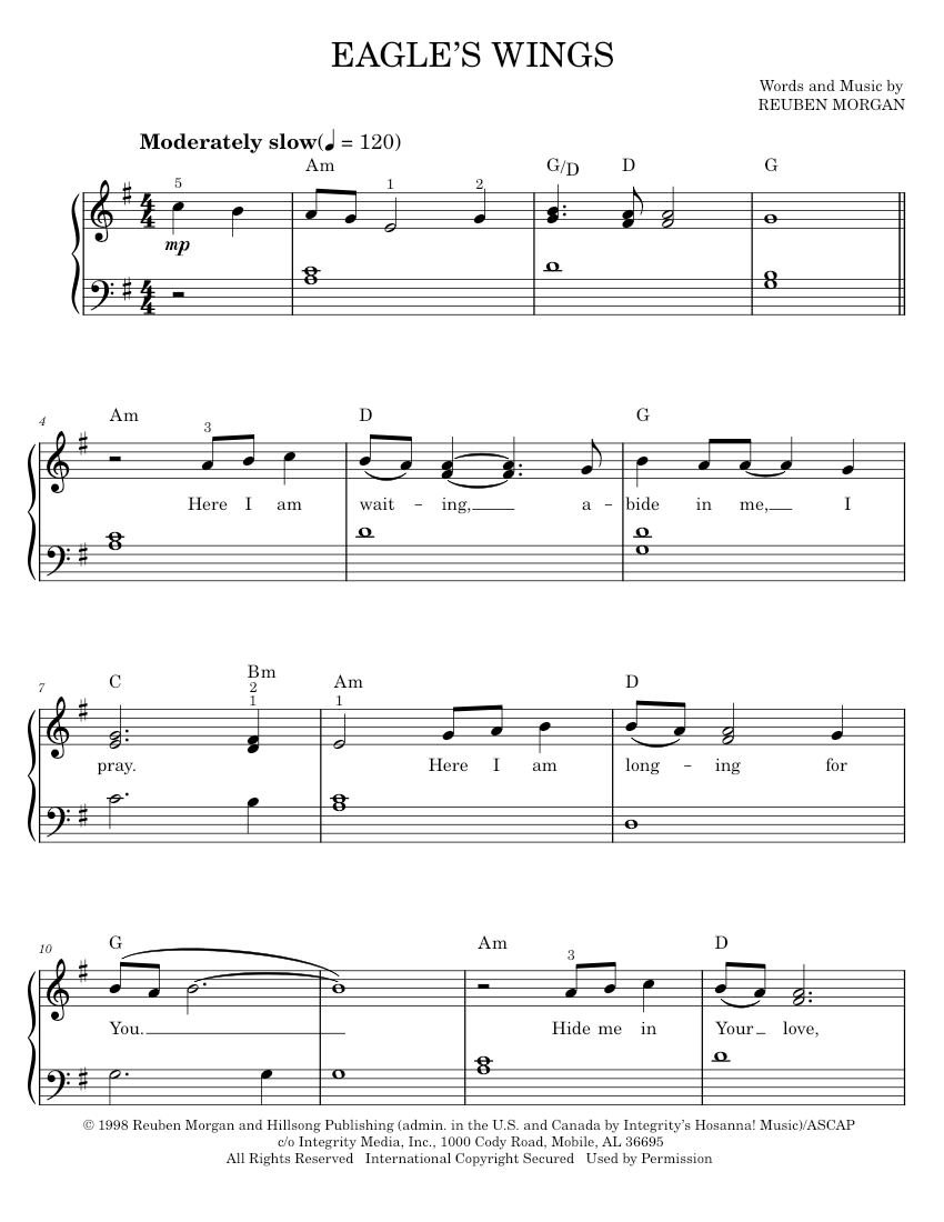 Play Official version of Eagle's Wings sheet music by Jeff Deyo, Reuben ...