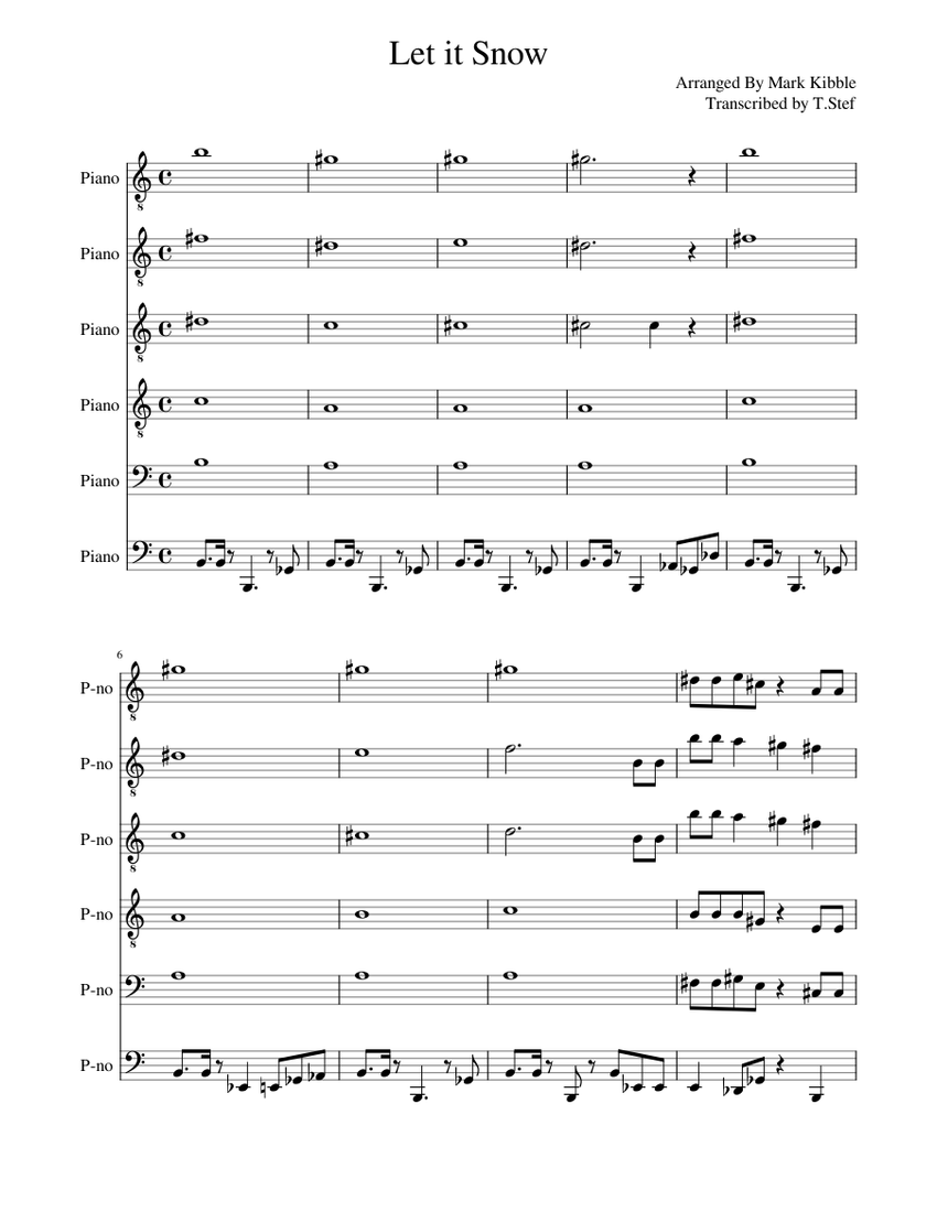 Let it Snow Sheet music for Piano (Men’s Choir) | Musescore.com