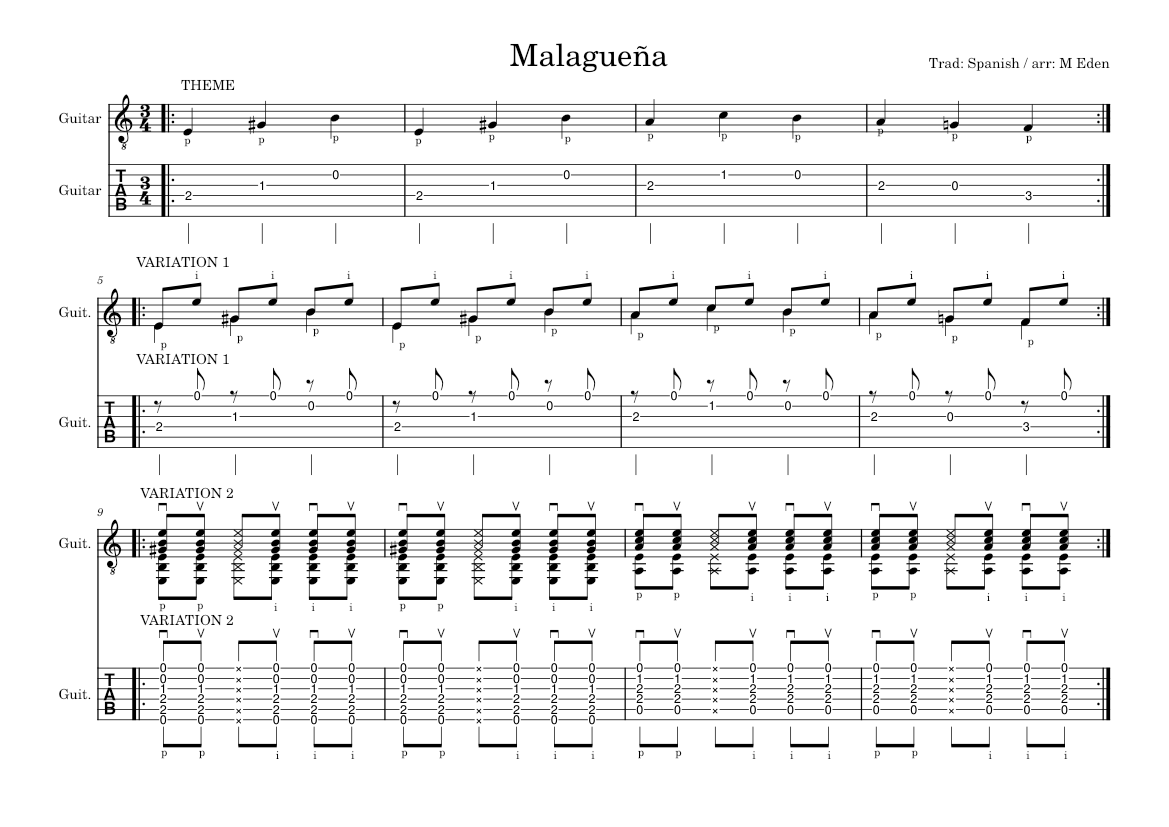Malaguena (Malagenya) – Misc Traditional Malaguena – (Trad: Spanish ...