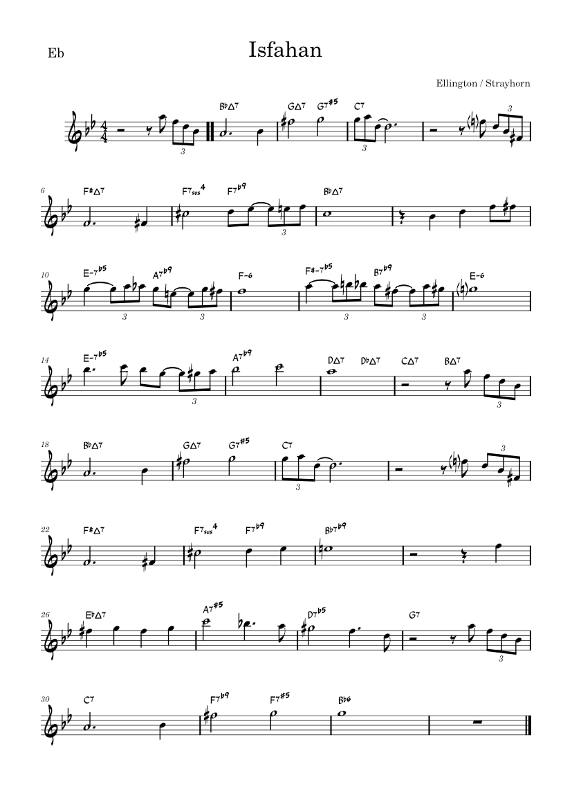 Isfahan – Duke Ellington Sheet music for Saxophone alto (Solo ...