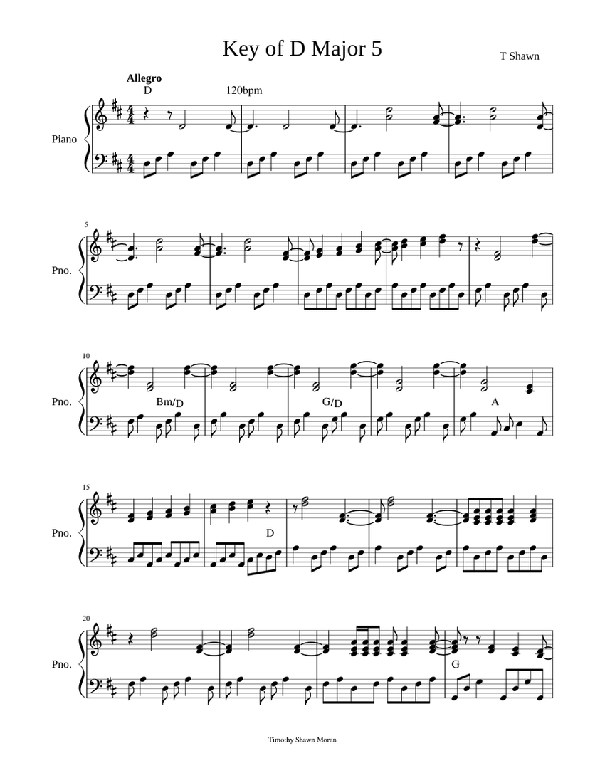 Key_of_D_Major_5 ms3 Sheet music for Piano (Solo) | Musescore.com