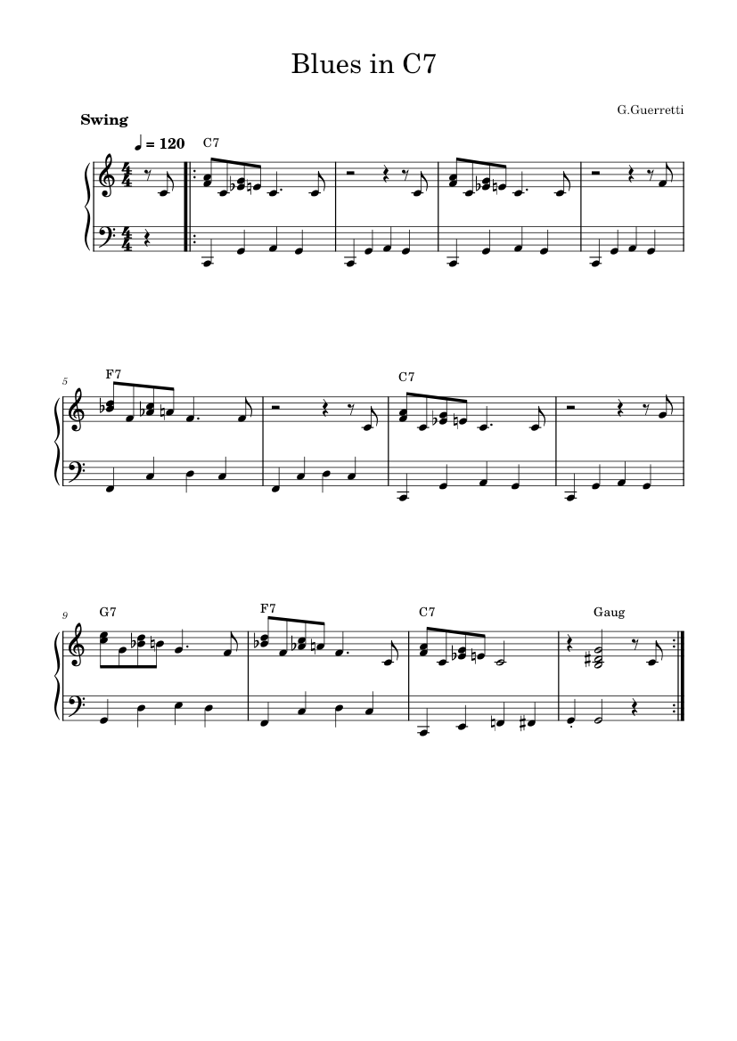 Blues in C7:5 Sheet music for Piano (Solo) Easy | Musescore.com