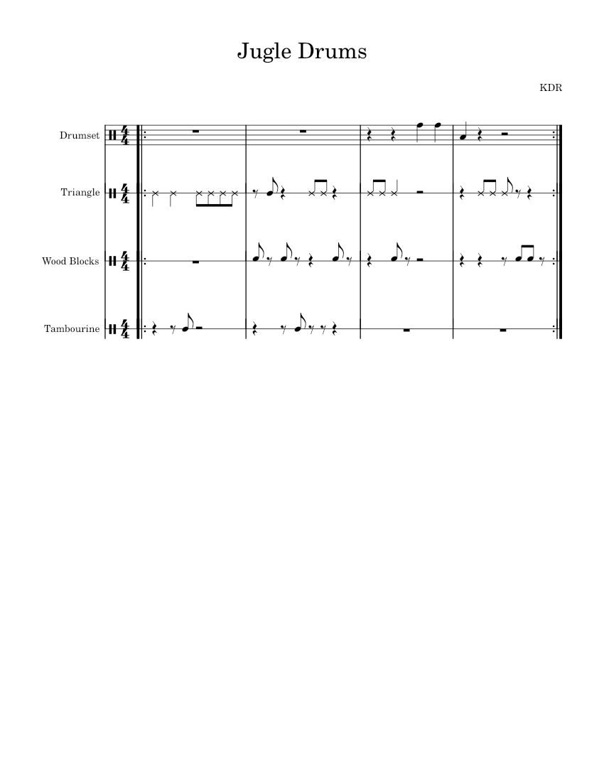 Jungle Drums Sheet music for Drum group, Strings group (Percussion Trio ...