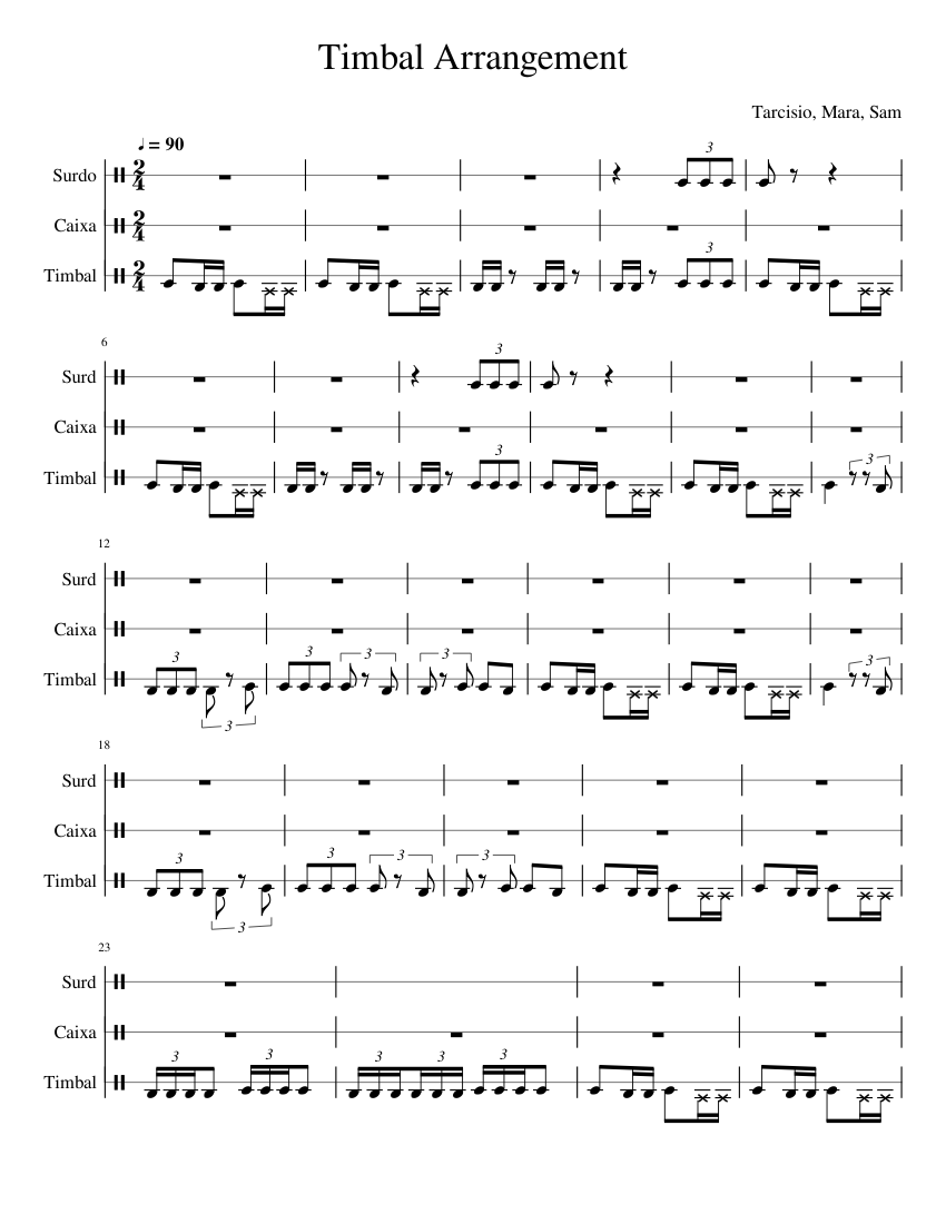 Timbal Assemble Arrangement Sheet music for Snare drum, Drum group ...