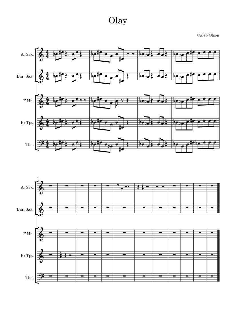 Olay Sheet music for Trombone, Saxophone alto, Saxophone baritone ...