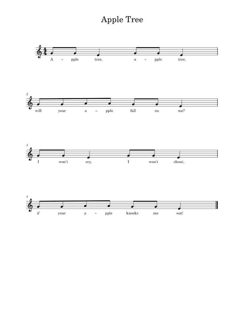 Apple Tree – Misc tunes Apple Tree Sheet music for Piano (A Capella ...