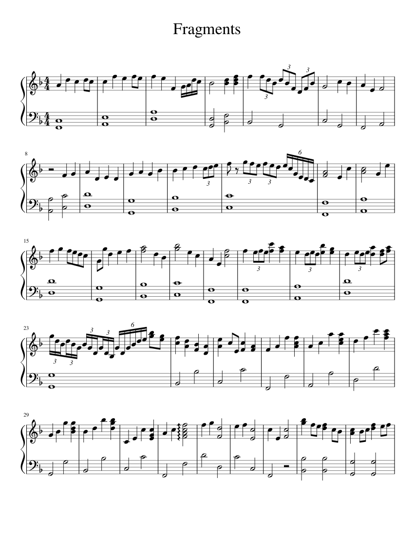 Fragments Sheet music for Piano (Solo) | Musescore.com