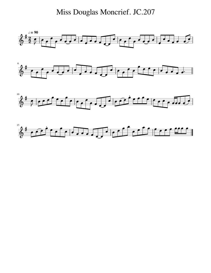 Miss Douglas Moncrief. JC.207 Sheet music for Piano (Solo) | Musescore.com