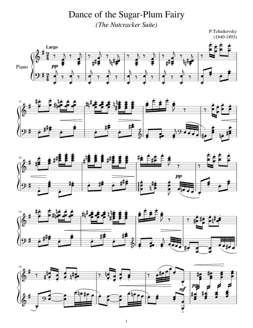 Dance of the Sugar-Plum Fairy Sheet music for Piano (Solo) | Musescore.com