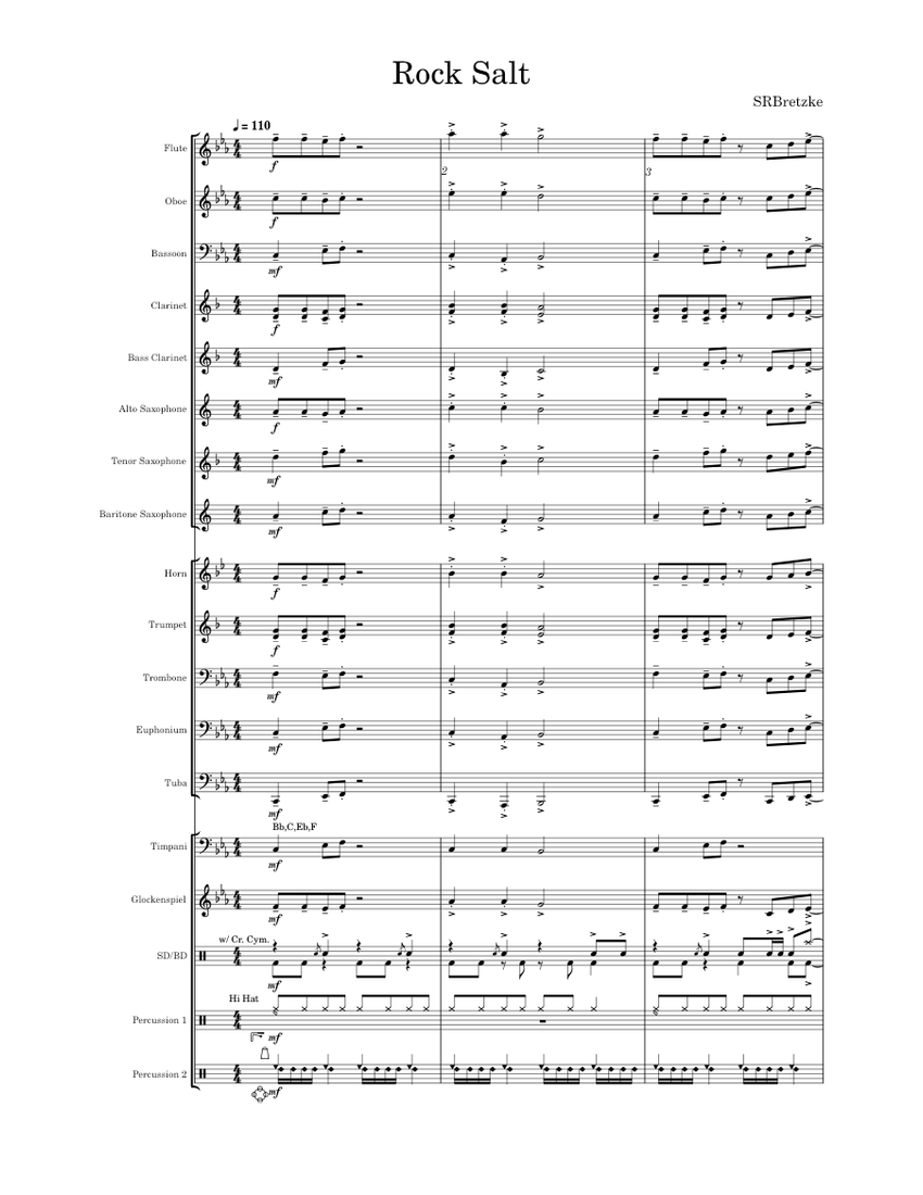 Rock Salt Sheet music for Trombone, Euphonium, Tuba, Flute & more ...