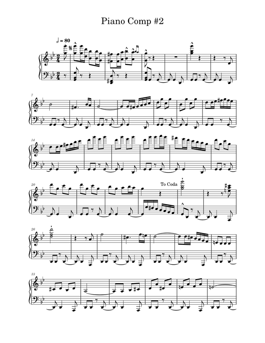 Piano Comp #2 Sheet music for Piano (Solo) | Musescore.com