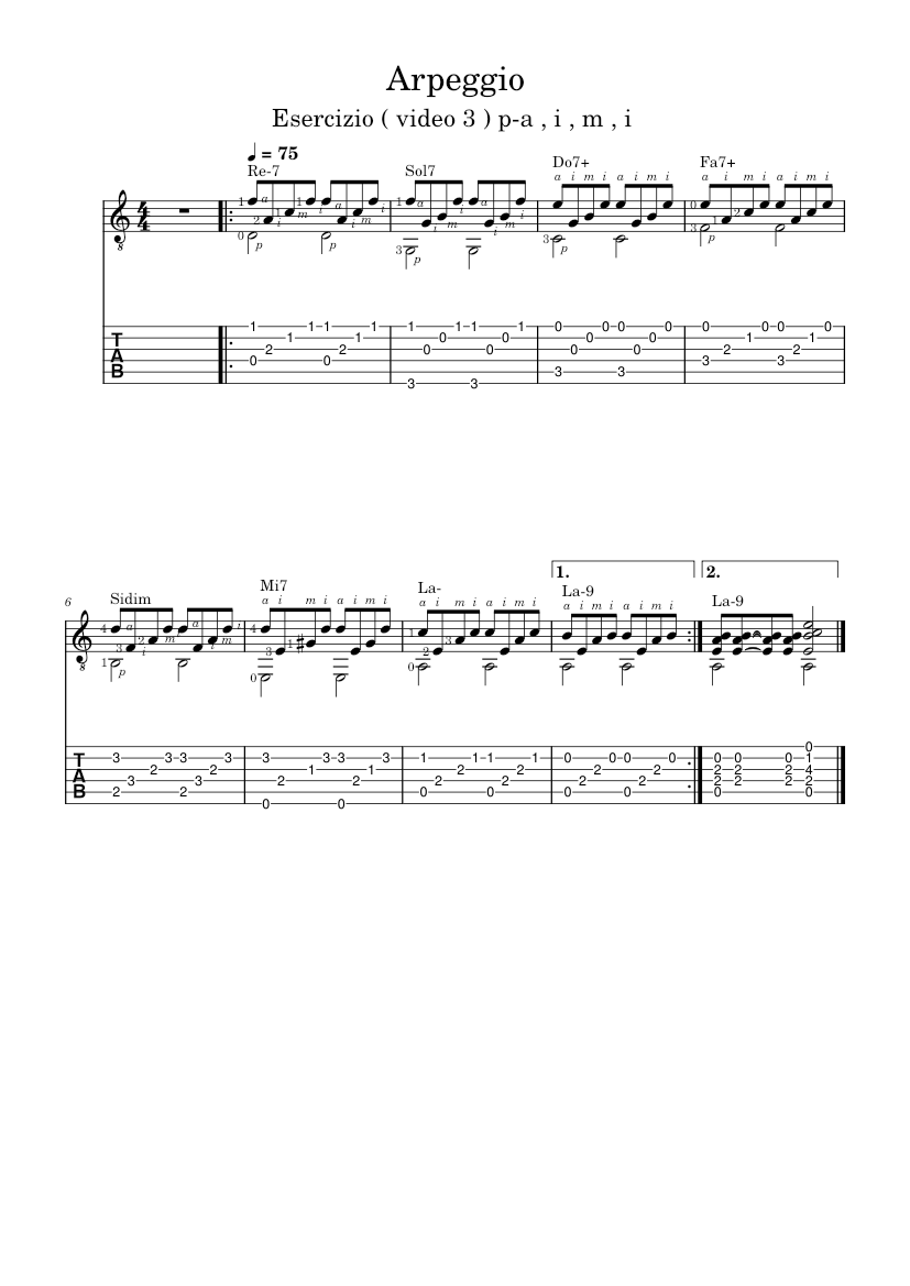 Arpeggio n° 3 - Rem 7 Sheet music for Guitar (Solo) | Musescore.com