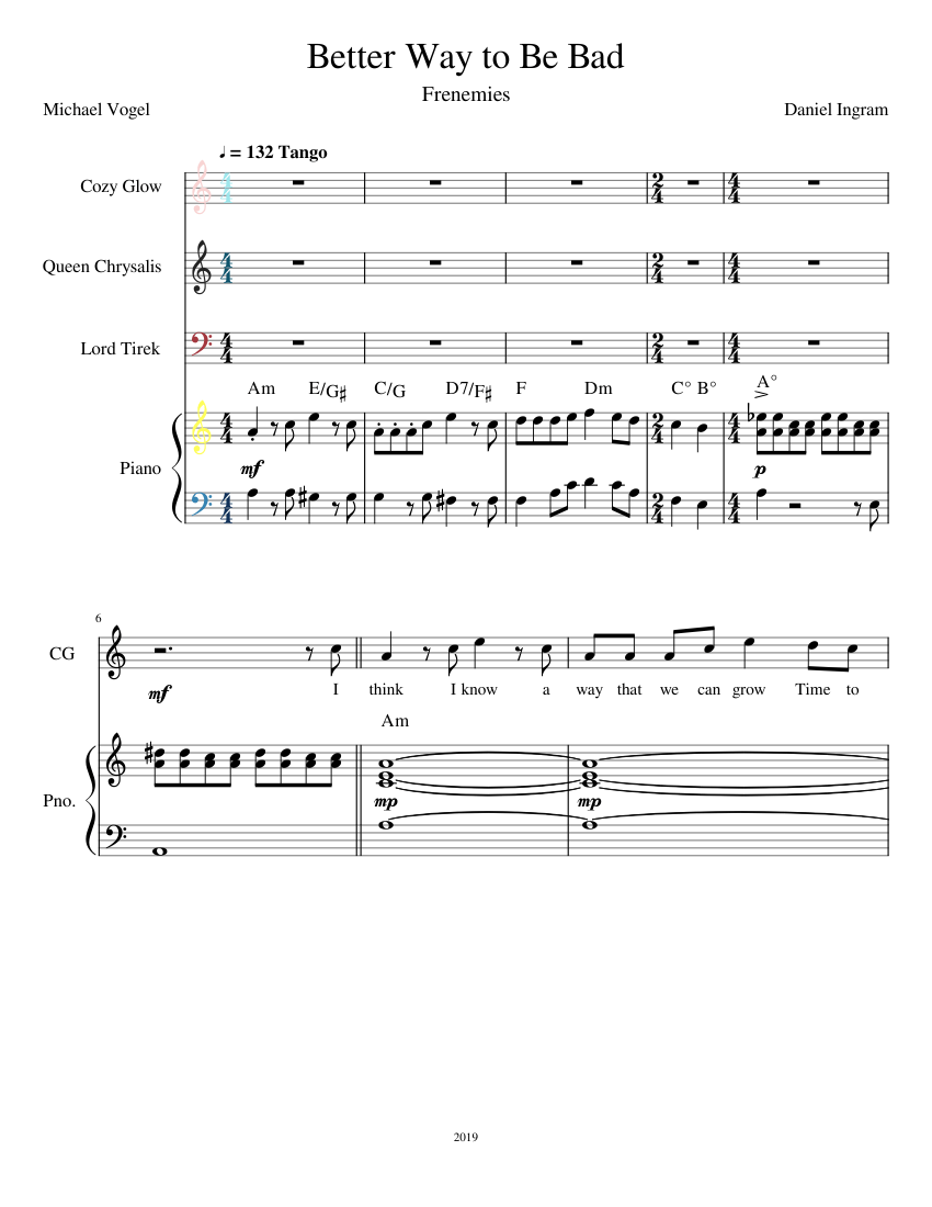 Better Way to Be Bad (piano and vocal arrangement) Sheet music for ...