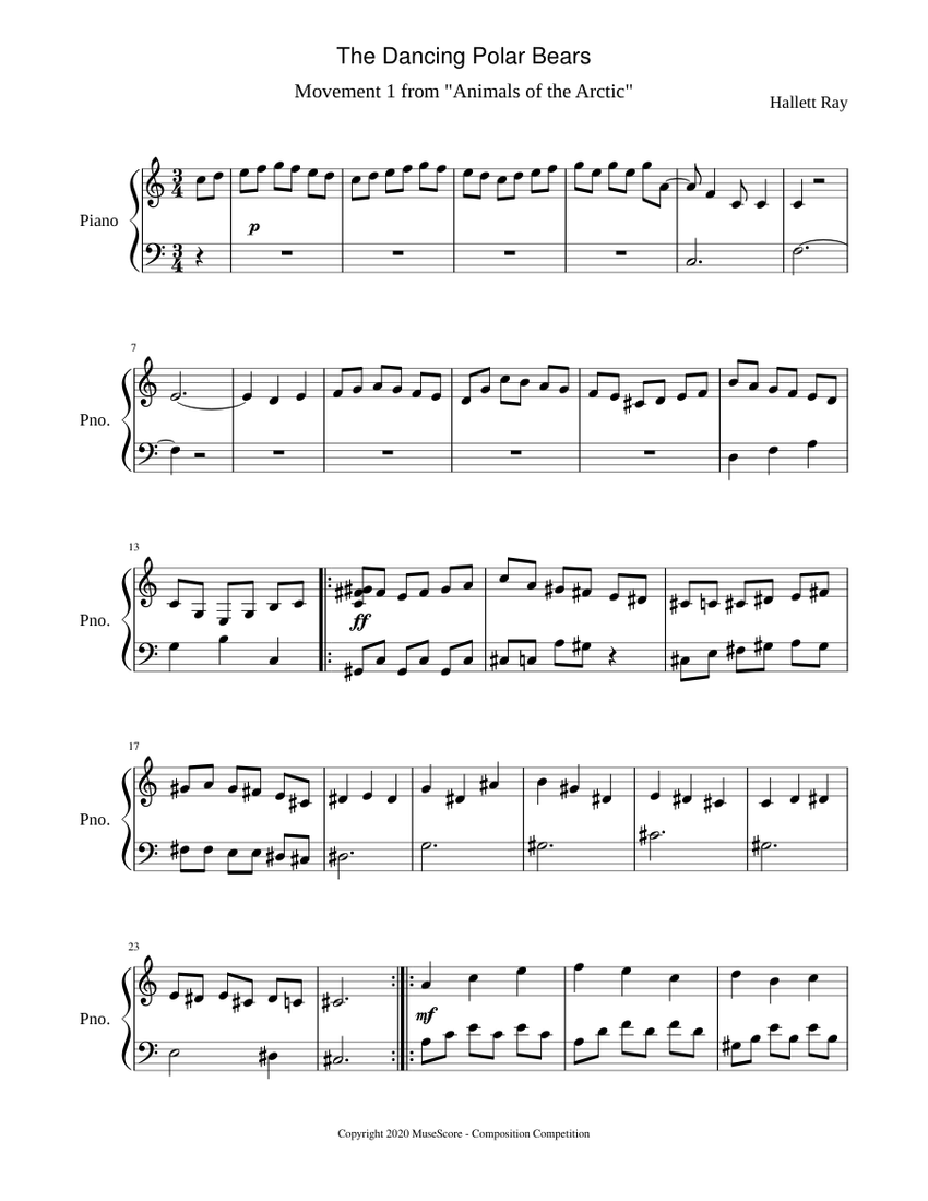 The Dancing Polar Bears - piano tutorial