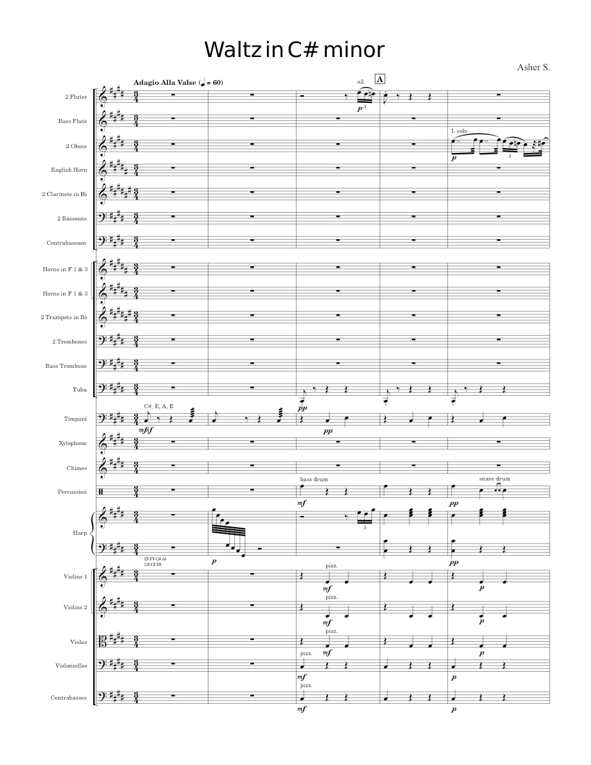 Waltz in C# minor Op. 2 Sheet music for Trombone, Tuba, Flute, Oboe ...