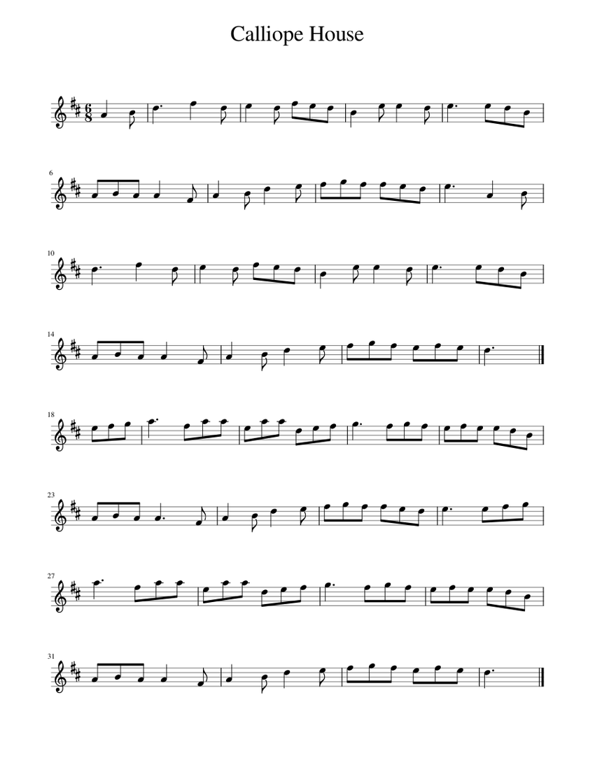 Calliope House Sheet music for Piano (Solo) | Musescore.com