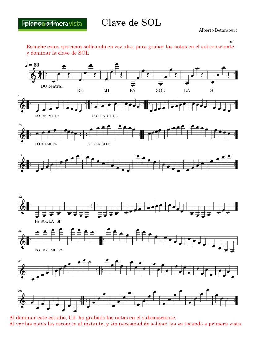Clave_de_SOL Sheet music for Piano (Solo) Easy | Musescore.com