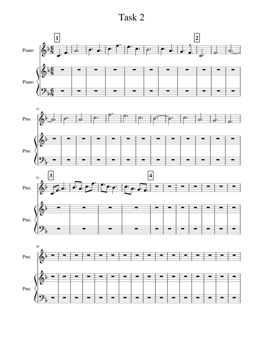 Task 2 Sheet music for Piano (Piano Duo) | Musescore.com