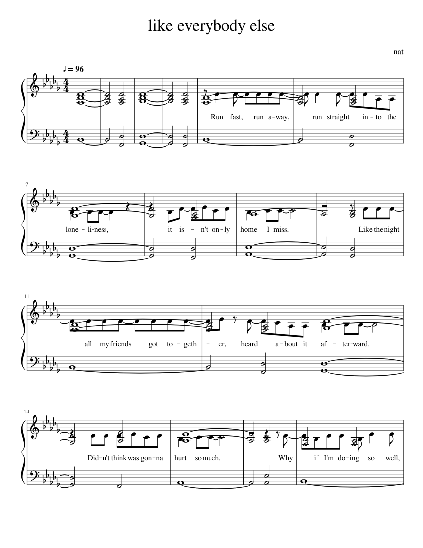 like everybody else Sheet music for Piano (Solo) Easy | Musescore.com