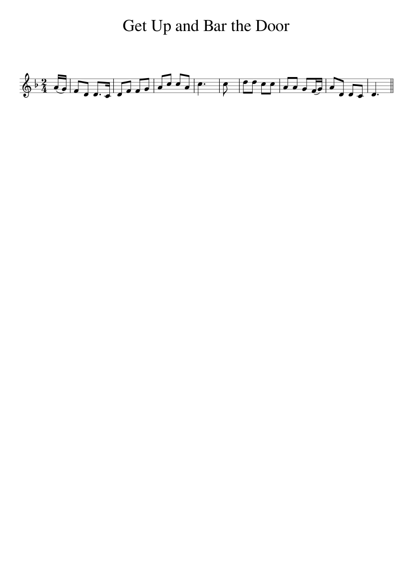 Get Up and Bar the Door Sheet music for Piano (Solo) Easy | Musescore.com