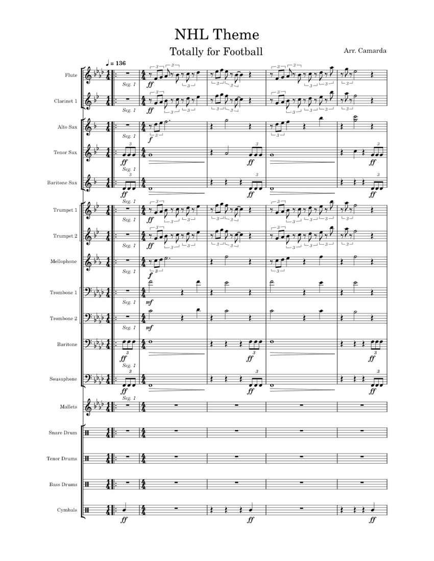 NHL on NBC Theme – Current Music NHL Theme Sheet music for Trombone ...