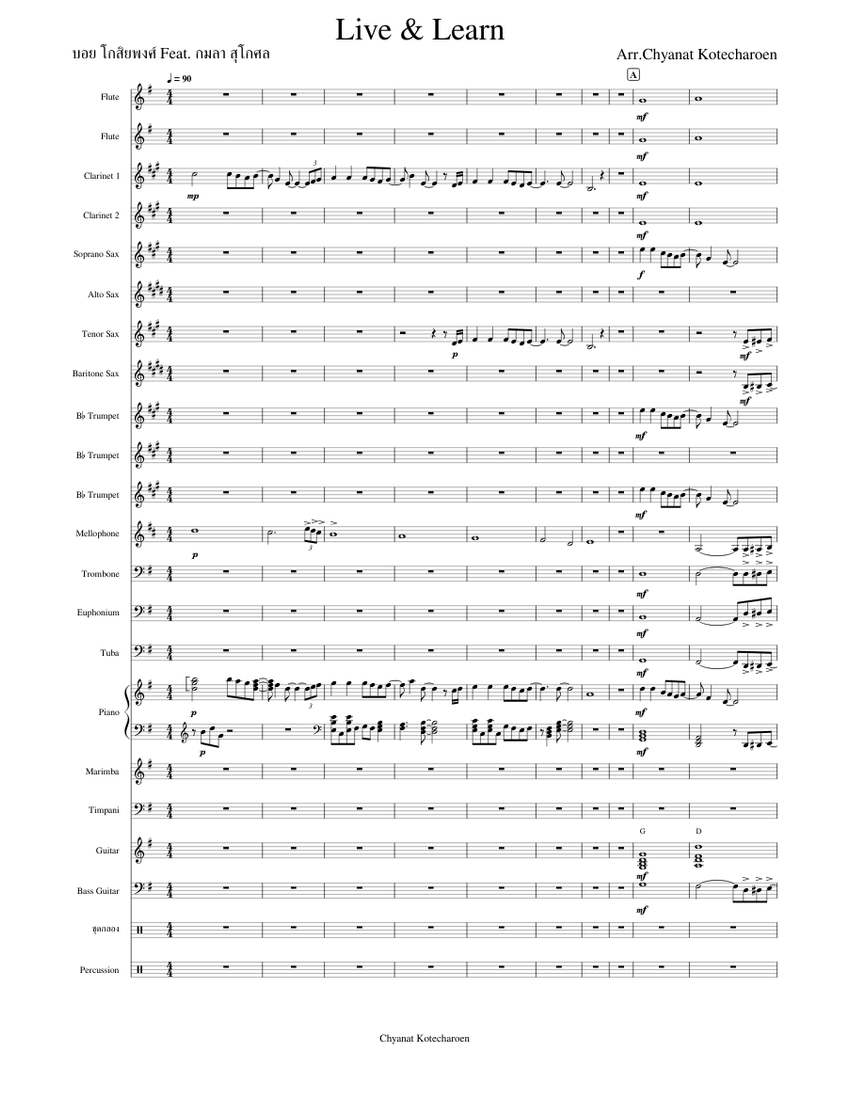 Live & Learn Sheet music for Piano, Trumpet (In B Flat), Trombone ...