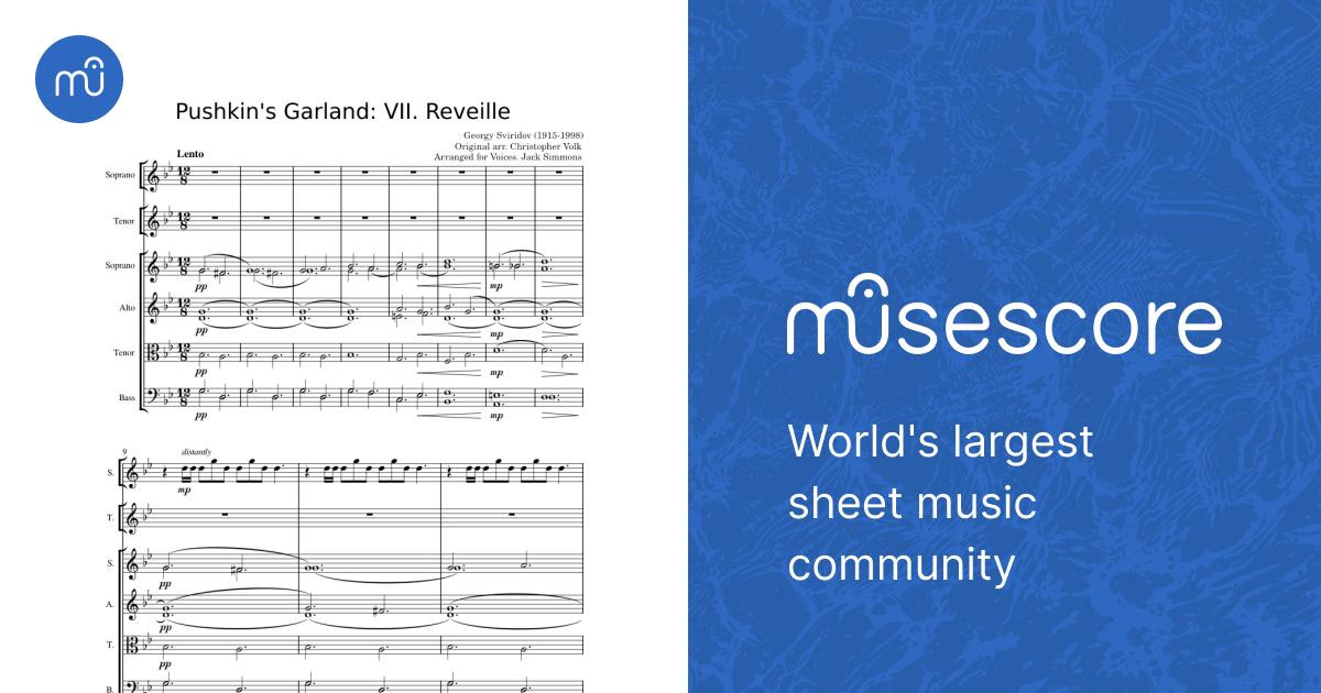 Pushkin's Garland: VII. Reveille Sheet music for Bass guitar ...