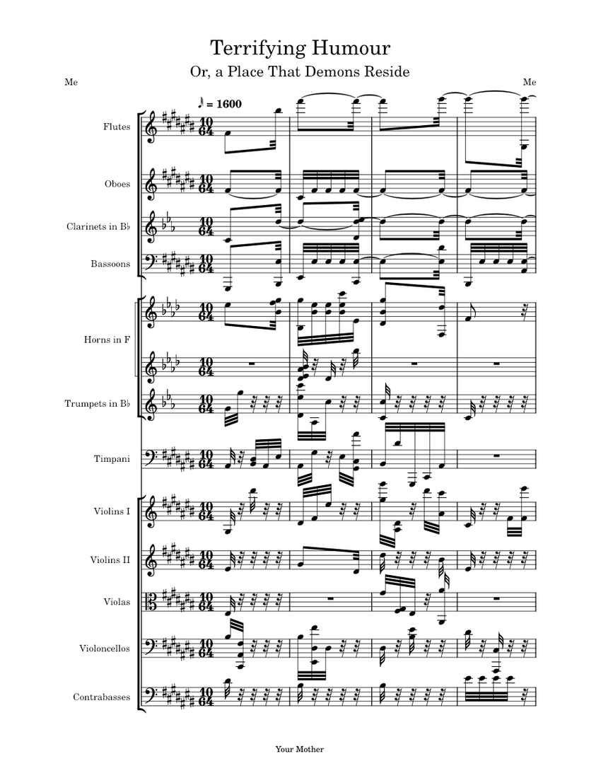 Terrifying Humour Sheet music for Flute, Oboe, Clarinet in b-flat ...