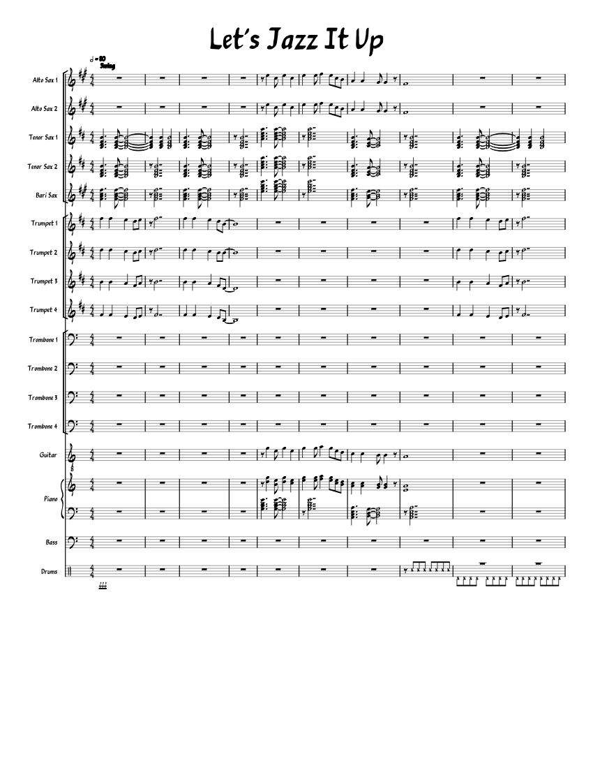 Let's Jazz It Up Sheet music for Piano, Trombone, Saxophone alto ...