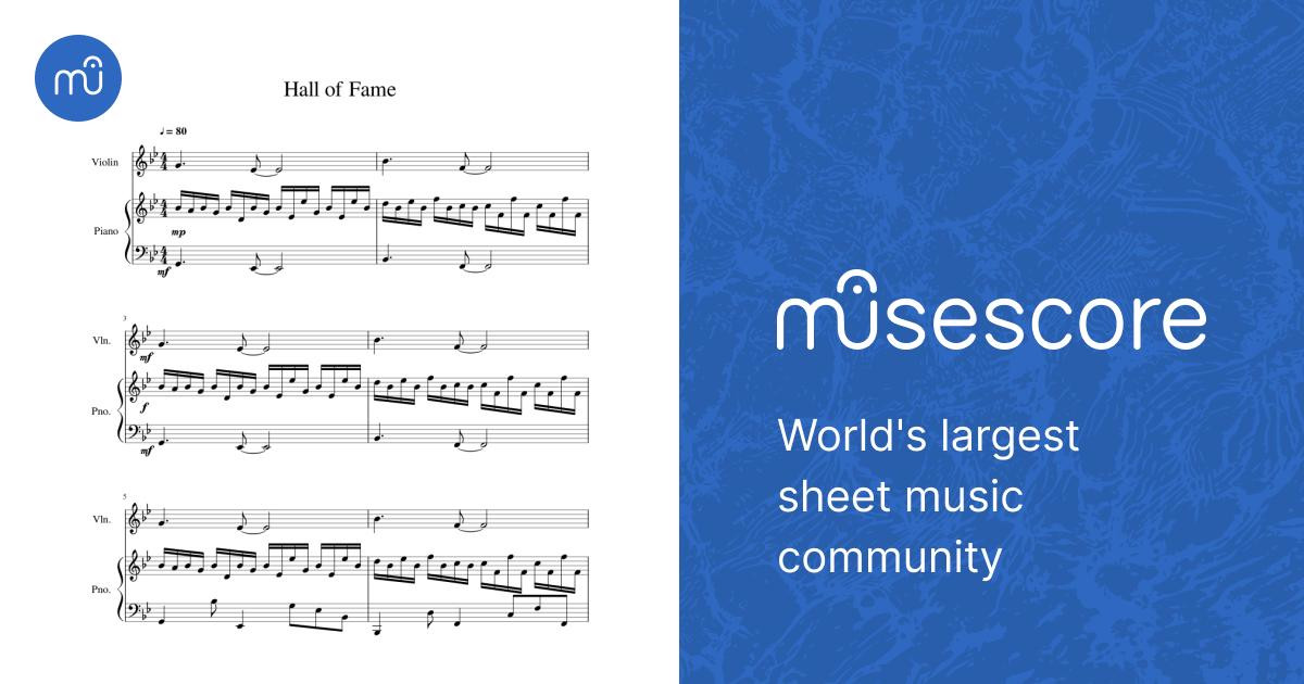 Hall of fame Sheet music for Piano, Violin (Solo) | Musescore.com