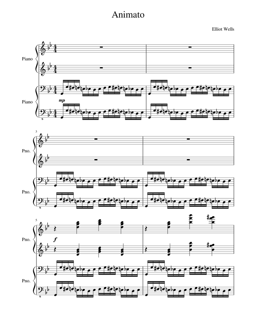 Animato Sheet music for Piano (Piano Duo) | Musescore.com