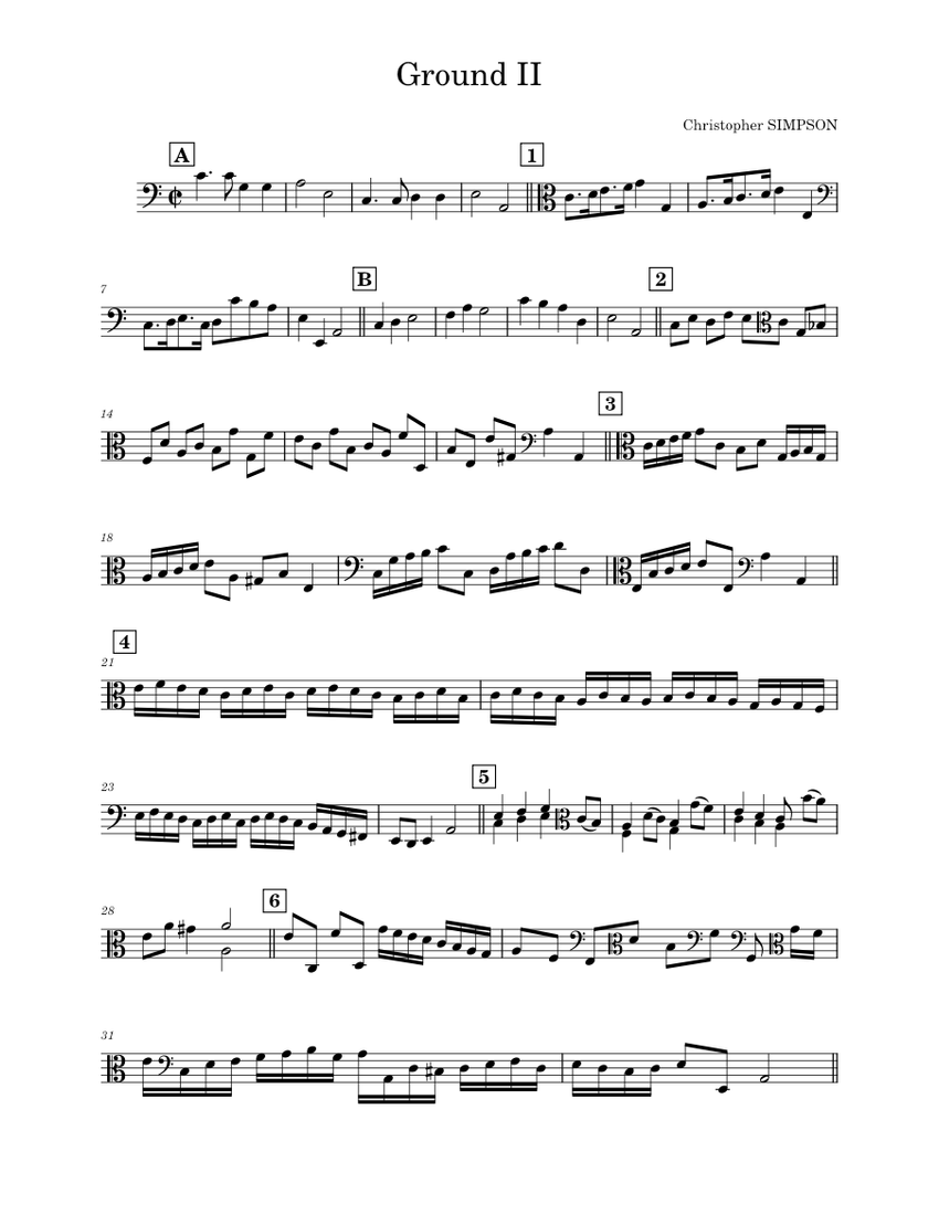 Ground II Sheet music for Cello (Solo) | Musescore.com